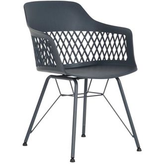 DKD Home Decor Dkd Home Decor - Chaise Pp Métal 57X57X80,5 Bleu Marine