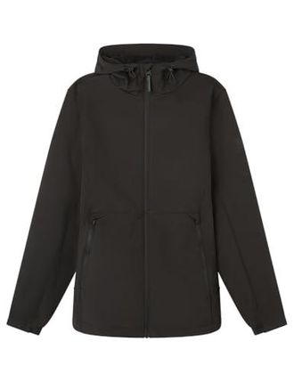 Springfield Softshell Technical Parka Water Resistant Polyester with Zip Up Pockets and Hoodie Capuche, Noir, S Homme