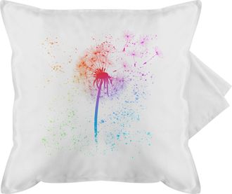 Shirtracer Kissenbezug - Blumen & Pflanzen - Kissen - Regenbogen Pusteblume Geschenk Rainbow Löwenzahn Pride Geschenke LGBTQ I - 50 x 50 cm - Weiß
