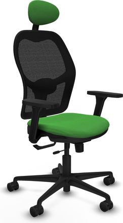 Piqueras y Crespo Ergonomischer Stuhl mit 3D-Armen, h&ouml;henverstellbarer Lendenwirbelst&uuml;tze und festem Kopfteil, ausgestattet mit Syncro/Traslack und injiziertem Schaumst