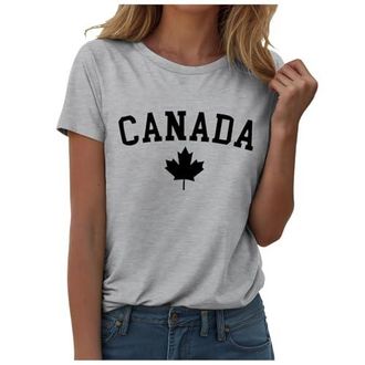 Generic T-shirt pour femme avec inscription &laquo; Keep Canada Flag &raquo;, gris, XXL