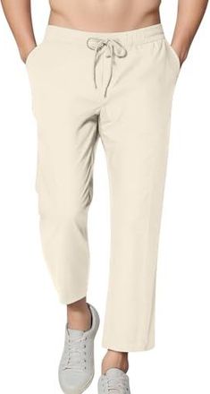Generic Pantalon de jogging pour homme, long &eacute;t&eacute;, d&eacute;contract&eacute;, ample, l&eacute;ger, respirant, confortable, pantalon de plage avec taille &eacute;lastique, entra&icirc;nement, co