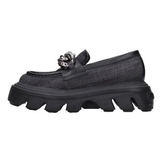 Casadei Mokassins aus Stoff und Leder - - Shoes - Damen - Schwarzk - 37 EU