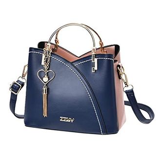 Generic Sac de rangement pour femme, sac &agrave; main pour femme, sac &agrave; bandouli&egrave;re, sac &agrave; main de grande capacit&eacute;, sac tendance pour femme, sac de travail, bleu, T