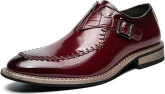 Generic Chaussures habillées pour homme avec sangle simple moine confortables et antidérapantes en cuir - Chaussures de marche pour travail, mariage, fête, ro