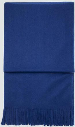 Mango &Eacute;charpe &agrave; franges bleu encre - Femme - Taille unique - MANGO