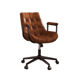 Generic B&uuml;rostuhl, Mittelhoher B&uuml;rostuhl Aus Leder Mit R&uuml;ckenlehne, Ergonomische Computerst&uuml;hle, H&ouml;henverstellbar, Kann 200 Kg Tragen(Color1)