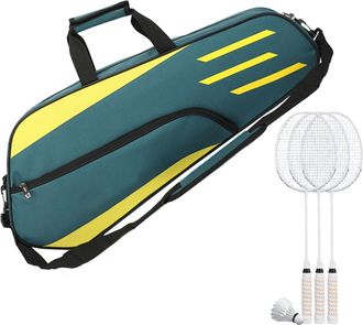 Generic Badminton-Tasche f&uuml;r 3 Schl&auml;ger - Badminton-Schl&auml;gertasche, wasserdichte und sch&uuml;tzende Tasche f&uuml;r Tennisschl&auml;ger, Tasche mit Schl&auml;gertasche, Schl&auml;ger