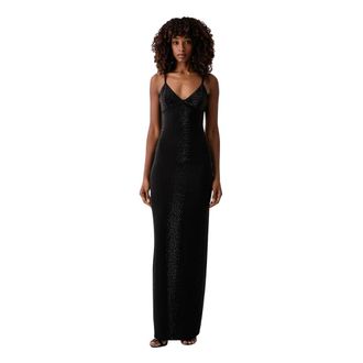 Patrizia Pepe Maxikleid mit V-Ausschnitt - - Dresses - Damen - Schwarzk - XS