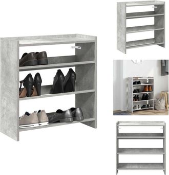 vidaXL Vidaxl - Schuhregal Betongrau 60x25x62 cm Holzwerkstoff - Schuhregal - Schuhregale - Schuhschrank - Schuhe Aufbewahrung