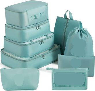 Generic 9-teiliges Set Reise-Organizer, Aufbewahrungstaschen, Koffer, Toilettenartikel, Schuhe, Kleidung, Ordentlicher Beutel, Packw&uuml;rfel, H&uuml;llen, Zubeh&ouml;r(9PC