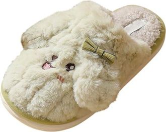 Generic Chaussons en peluche pour homme et femme - Chaussons dhiver légers et doux - Doublés - Doublure en coton - Pour lintérieur et lextérieur, vert, 37 EU