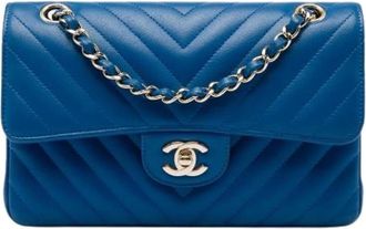 Chanel Sac bandouli&egrave;re matelass&eacute; Chevron matelass&eacute; Pre-owned - Femme - Pre-owned - Bleu - Taille: ONE Size
