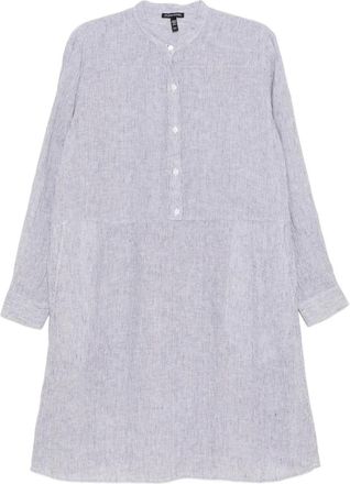 Eileen Fisher Gestreiftes Leinenkleid - Grau