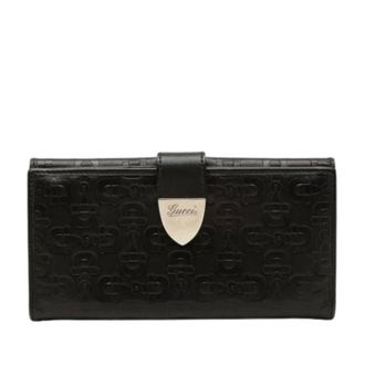 Gucci Portefeuille long vintage doccasion - Femme - Pre-owned - Noir - Taille: ONE Size