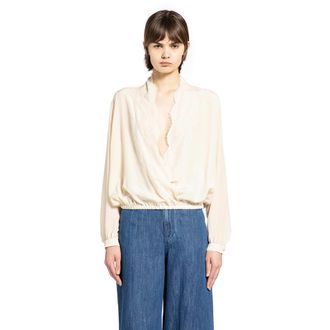 Valentino Lace Neck Blouse