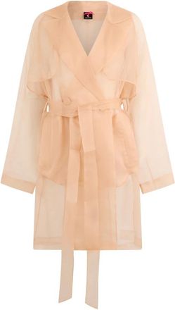 Pinko Pinko, Femme, Manteaux, Rose, Taille: 40 FR Trench Coconut en organza avec ceinture