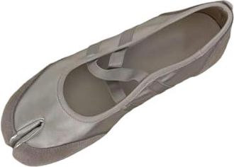 Generic JCVBN Ballerines plates noires argent&eacute;es et rouges pour femme - Bout fendu - Ballerines Tabi - Chaussures de marche pour femme - Chaussures d&eacute;t&eacute;, Arge