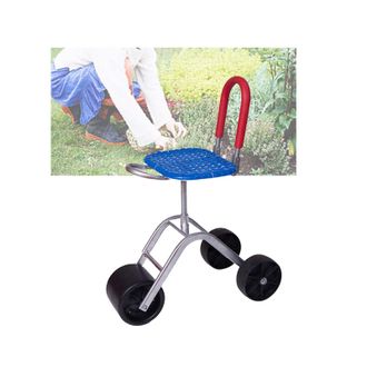 Generic H&ouml;henverstellbarer Gartenhocker for Pflanzen, 360&deg; Drehbarer Gartenwagen Mit Sitz, Faltbarer, for Rasen Und Garten(Blue)