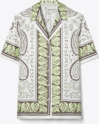 Tory Burch Damen Camp Shirt aus Seide