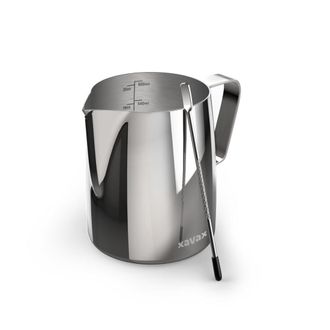 XAVAX Barista-Milchk&auml;nnchen mit Latte Art Pen, Edelstahl, 600 ml, Silber