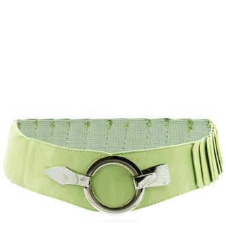 Glamexx24 Elastischer Damen Tailleng&uuml;rtel g&uuml;rtel 6cm breiter H&uuml;ftg&uuml;rtel mit silberner Ring (Tannengruen, Taillenweite 75cm-110cm)