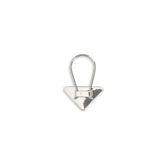 Prada Mens Black Stainless Steel Keychain Accessory