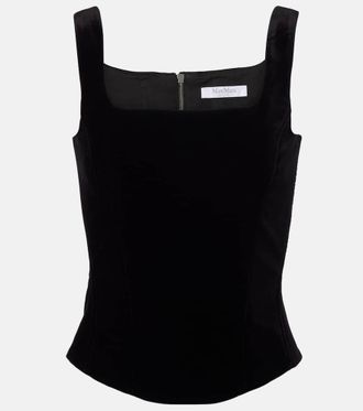 Max Mara Top aus Baumwollsamt