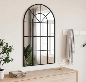 vidaXL Vidaxl - Miroir mural noir 60x100 cm arche fer