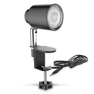 B.K.Licht Schreibtischlampe mit Kabelschalter, schwenkbar, klemmbar, Klemmlampe, Klemmleuchte, Nachttischlampe, Leselicht Kinder, Bürolampe, Leselampe, Leseleuc