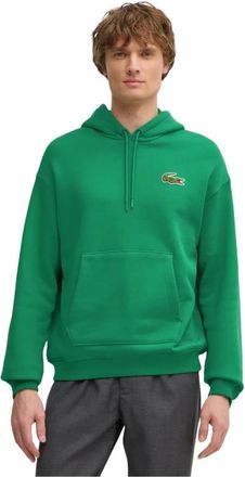 Lacoste Sweat &agrave; capuche ample avec badge - Homme - Sweatshirts et sweats &agrave; capuche - Vert - Taille: XS