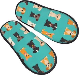 Generic Pantoufle Impression De Chiens De Dessin Anim&eacute; Chaussures Respirantes Hiver Slippers Pour Homme Chambre Ext&eacute;rieur M