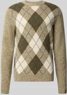 Fynch-Hatton Regular Fit Strickpullover mit Karomuster