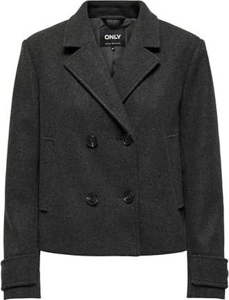 Only Onlfreja Life Short Db Jacket OTW Noos Manteau pour femme, Gris foncé mélangé, XL