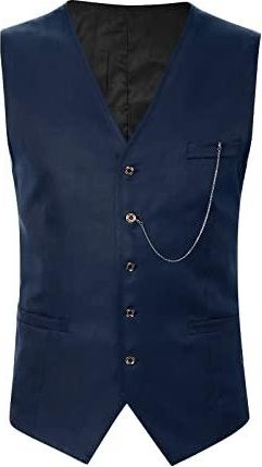 Generic Gilet fin &agrave; col en V pour homme, gilet &agrave; simple boutonnage, gilet professionnel formel, gilet polyvalent de qualit&eacute; sup&eacute;rieure, gilet minimaliste et d
