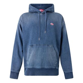 Diesel Sweat &agrave; capuche en jean D-Um-Rib Track - Homme - Sweatshirts et sweats &agrave; capuche - Bleu - Taille: M