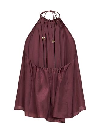 Zimmermann Womens Top Aster Merlot Silk Bordeaux Tops