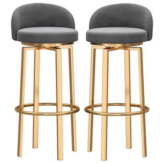 Generic 26/30 Barhocker, Barhocker aus PU-Leder in Tresenh&ouml;he mit R&uuml;cken- und Fu&szlig;st&uuml;tze, ideal f&uuml;r ESS- und Wohnzimmer, 136 kg