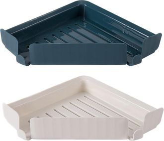 BESPORTBLE 2 STÜCK Teiliges Badezimmer Eckregal aus Hochwertigem Kunststoff Selbstklebend und Praktische Duschablage ohne Bohren Langlebig Bruchfest für Dusche u