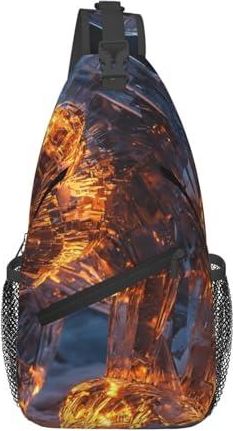 Generic Sac &agrave; dos &agrave; bandouli&egrave;re motif ours flammes neigeuses pour homme