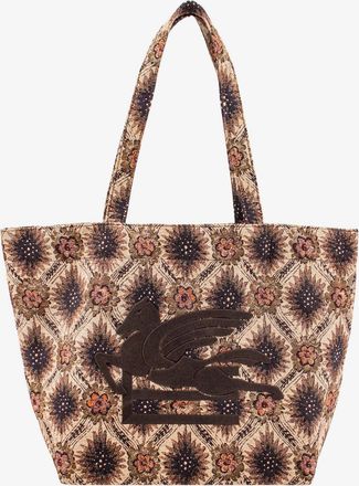 Etro Fabric shopping bag with pegasus embossed maxi embroidery - ETRO - gender_Woman