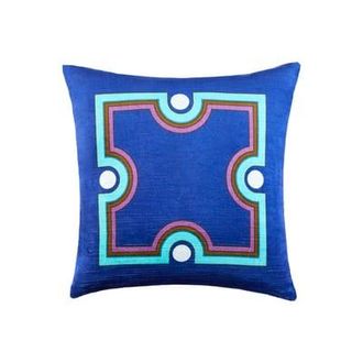 Jonathan Adler Coussin Madrid - Bleu - Duvet - Designer Jonathan Adler