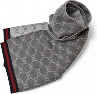 Gucci unisex, Pre-owned, Gris, Taille: ONE Size &Eacute;charpe en laine Pre-owned