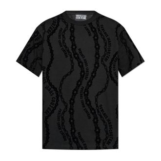 Versace Jeans Couture Gemustertes T-Shirt - - Tops - Herren - Schwarzk - XL