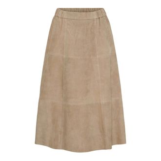Notyz Notyz, Femme, Jupes, Beige, Taille: 42 FR Jupe Midi Trap&egrave;ze