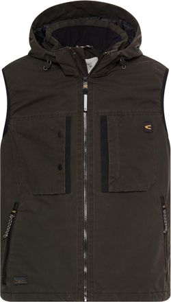 Camel Active Herren Outdoor Weste mit abnehmbarer Kapuze Dunkelbraun, menswear-L