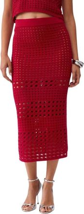 Liu Jo Femme, Jupes, Rouge, Taille: 36 FR Longuette Crochet Skirt