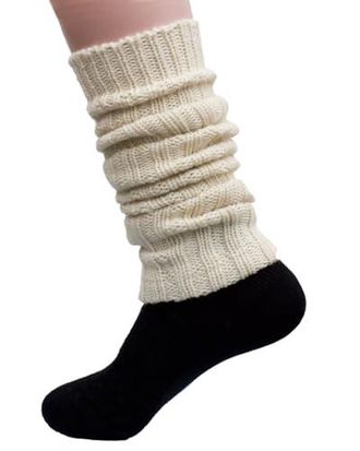 Hirsch Jambières 100 % laine (biologique), naturel, 50 cm lang