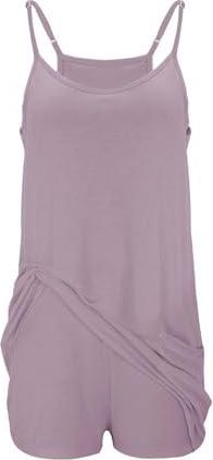 Generic Salopette extensible &agrave; bretelles spaghetti pour femme - Combinaison de travail courte pour femme - Taille 42 - Combinaison de sortie - Combinaison tai