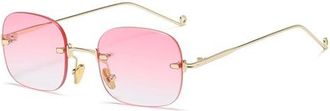 Generic Lunettes De Soleil Femmes Carr&eacute; Sans Monture Cercl&eacute;es Tendance F&ecirc;te Vacances Plage(Pink)